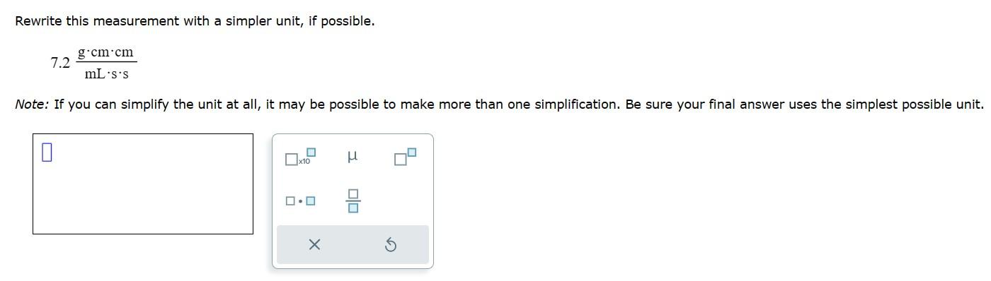 Solved Rewrite this measurement with a simpler unit, if | Chegg.com
