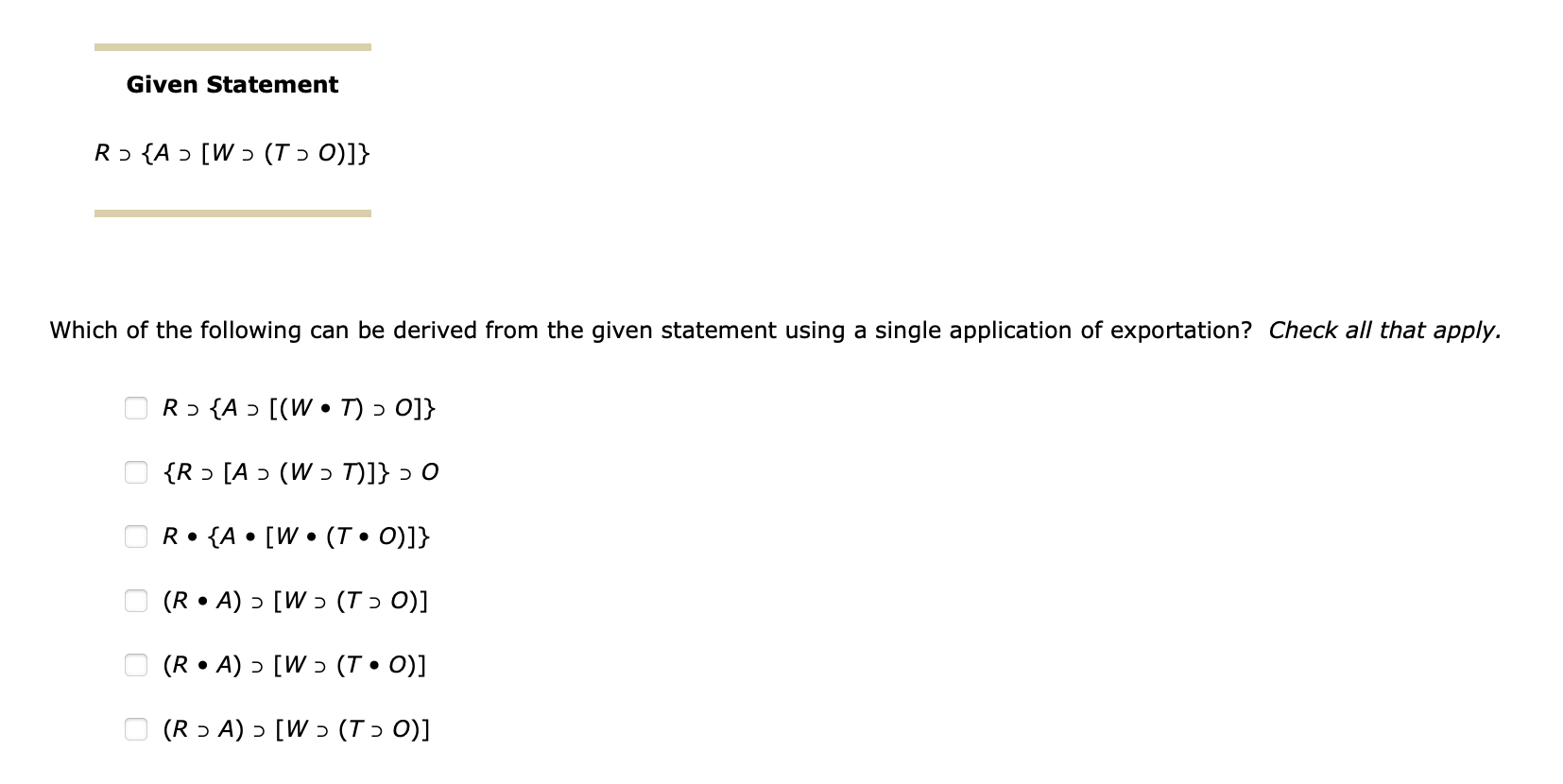 Solved 4. Rules of Replacement - Exportation (Exp) "double | Chegg.com