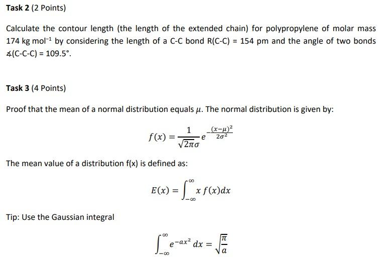 Solved Task 2 (2 points) Calculate the contour length (the | Chegg.com