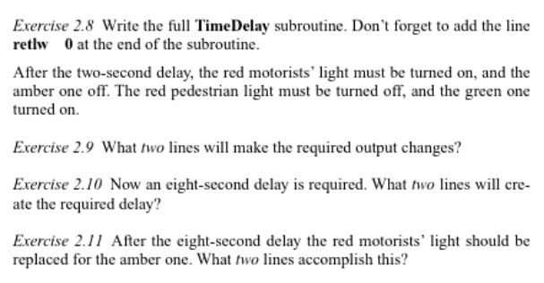 Solved Exercise 2 8 Write The Full Timedelay Subroutine