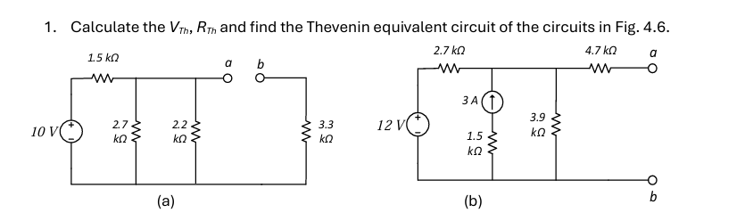 Solved Calculate the VTh,RTh ﻿and find the Thevenin | Chegg.com