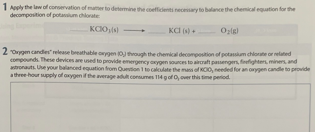 Solved "oxygen candles'' release breathable oxygen (o2) | Chegg.com