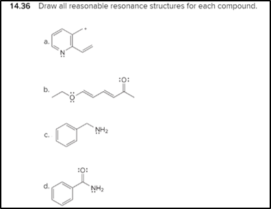 Solved 14.36 Draw all reasonable resonance structures for | Chegg.com
