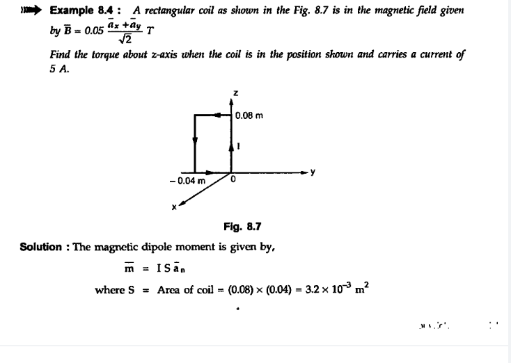 Solved by B = 0.05 ax tay Example 8.4 : A rectangular coil | Chegg.com