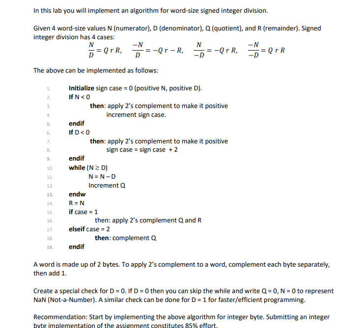 Solved In this lab you will implement an algorithm for | Chegg.com