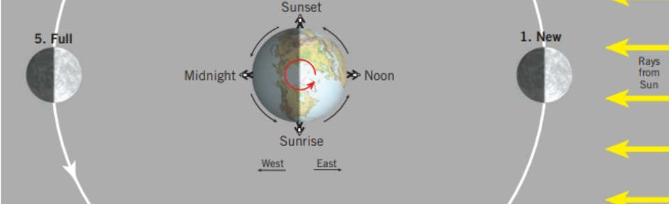 Solved 2. As the Moon journeys from position 5 to position | Chegg.com