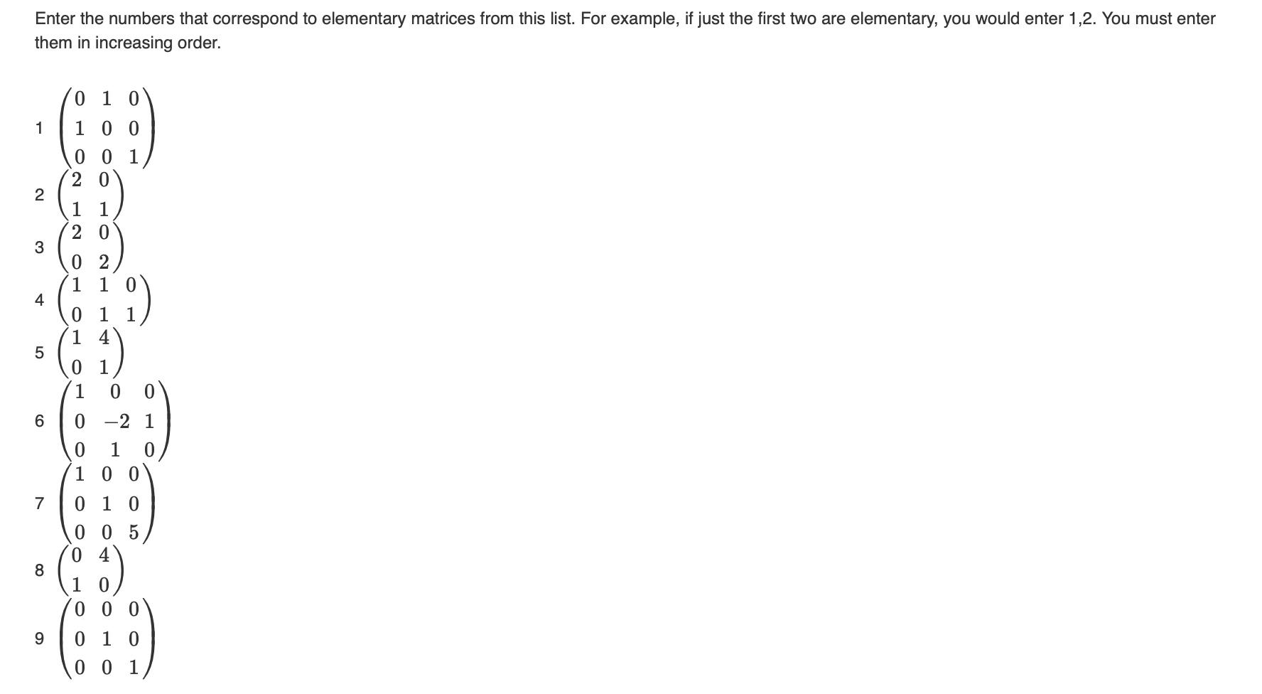 Solved Enter the numbers that correspond to elementary | Chegg.com
