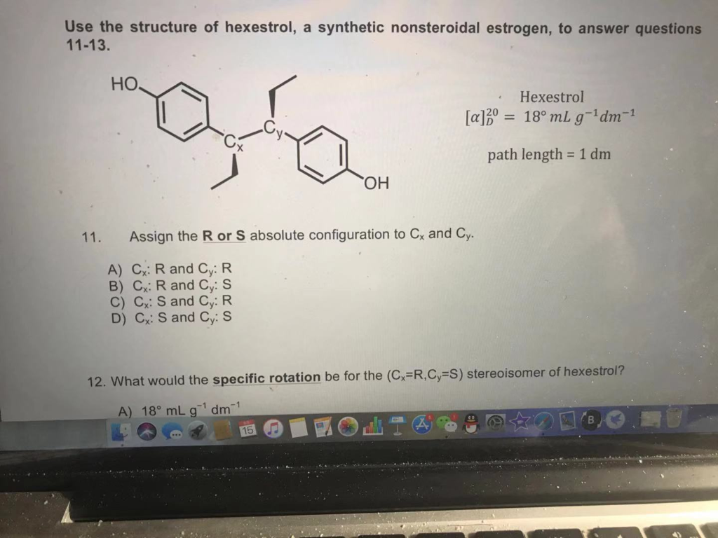 Solved Use the structure of hexestrol, a synthetic | Chegg.com