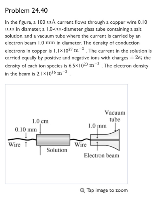 Solved Problem 24.40 In the figure, a 100 mA current flows | Chegg.com
