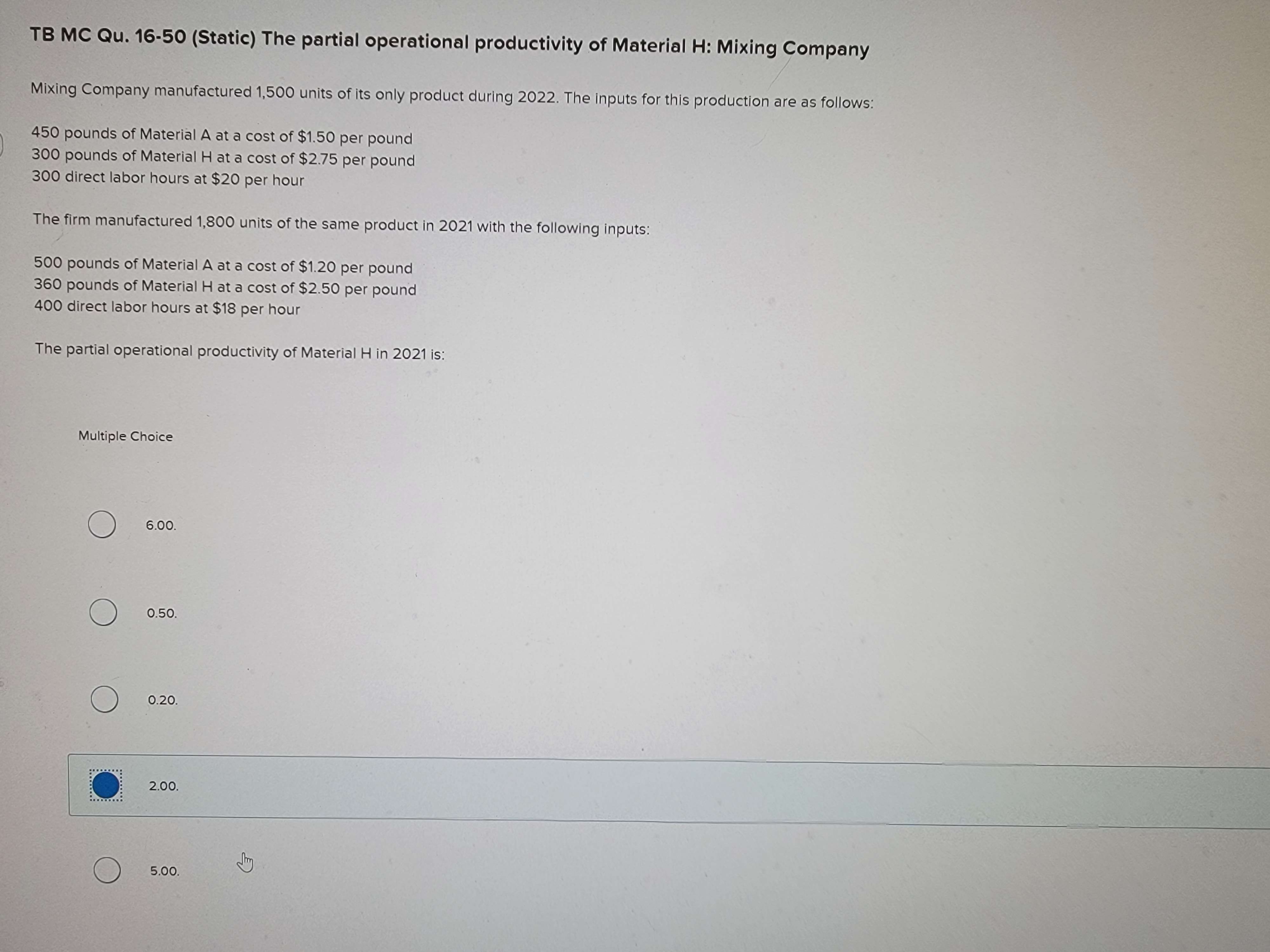 Solved TB MC Qu. 16−50 (Static) The partial operational | Chegg.com