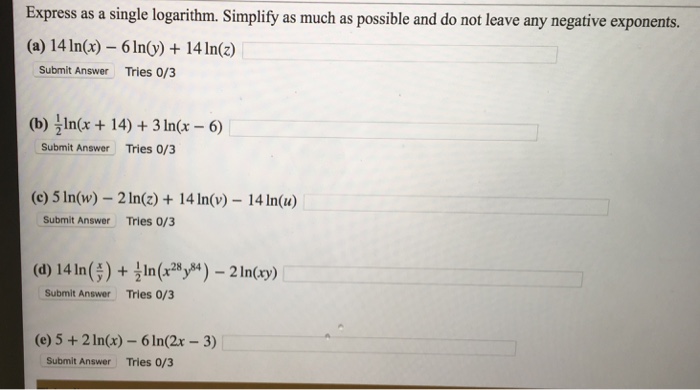 Solved Express as a single logarithm. Simplify as much as | Chegg.com