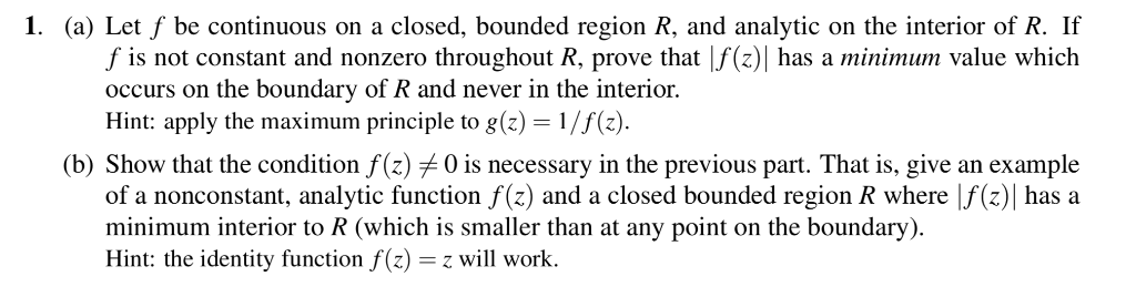 Solved 1. (a) Let f be continuous on a closed, bounded | Chegg.com
