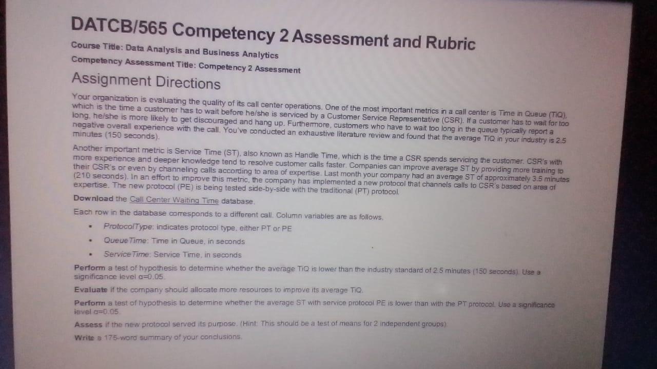 Solved Sessment and Rubric Competency Assessment Title: | Chegg.com