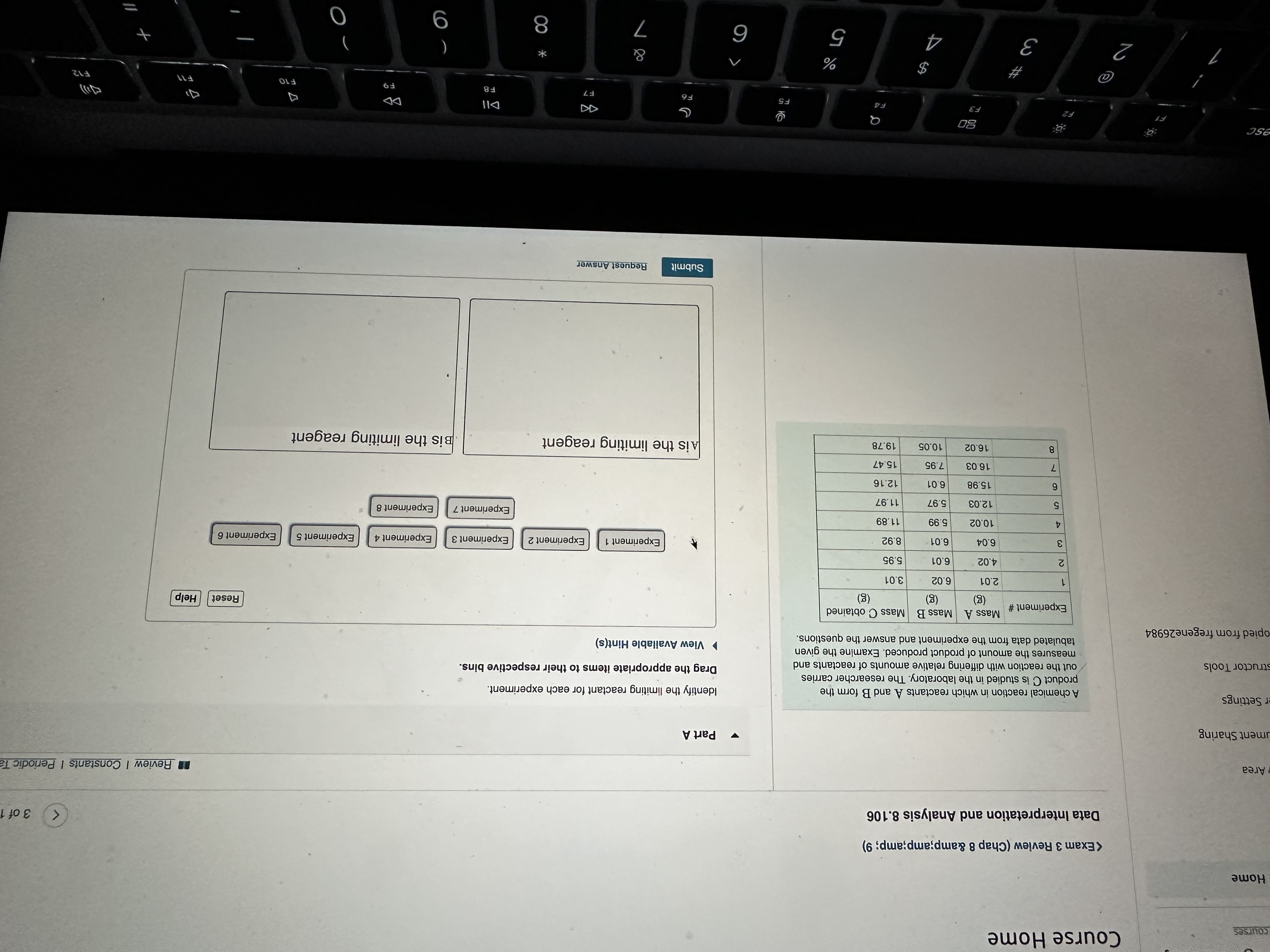 Solved A and B form the product C is studied in the | Chegg.com