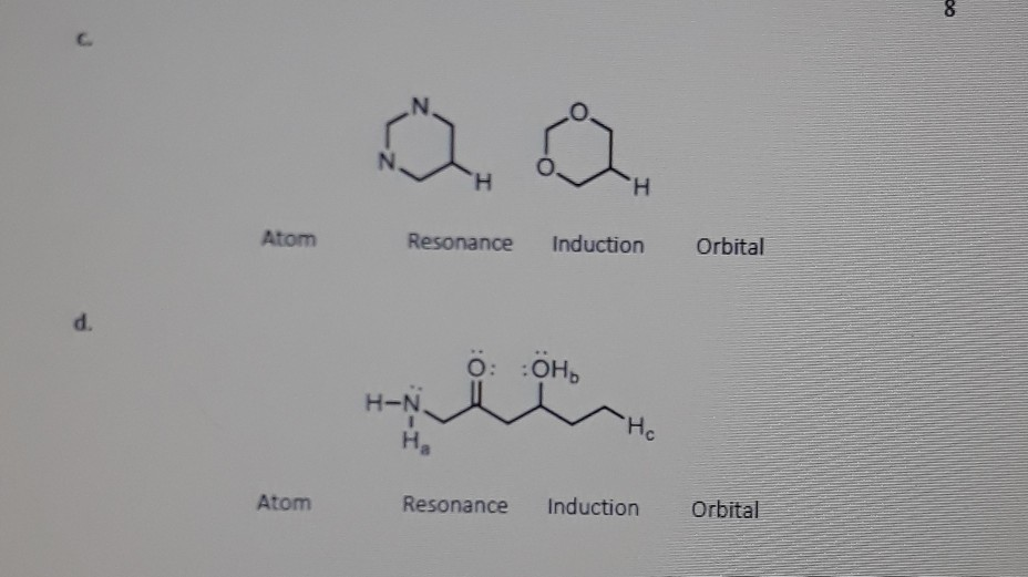 Solved 8. (12 points) Use ARIO to identify the most acidic | Chegg.com