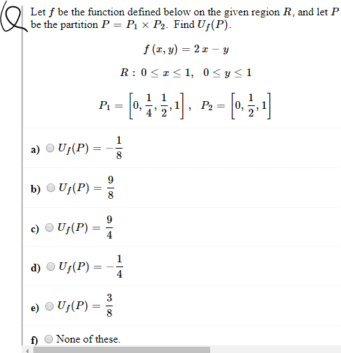 Solved W Let f be the function defined below on the given | Chegg.com