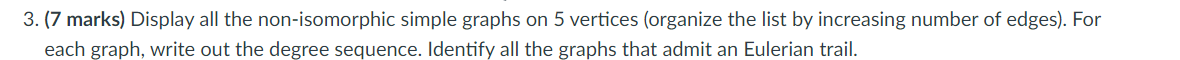 Solved 3. (7 marks) Display all the non-isomorphic simple | Chegg.com