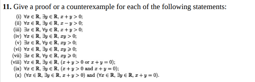 Solved 11. Give a proof or a counterexample for each of the | Chegg.com