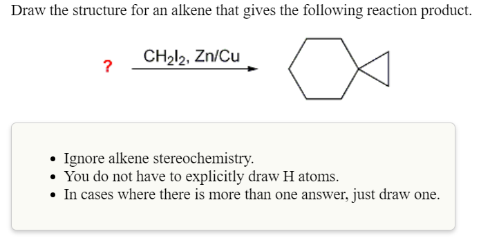 Solved Draw the structure for an alkene that gives the | Chegg.com
