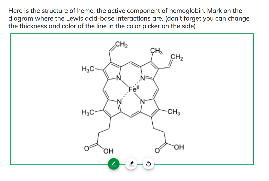 Solved Here is the structure of heme, the active component | Chegg.com