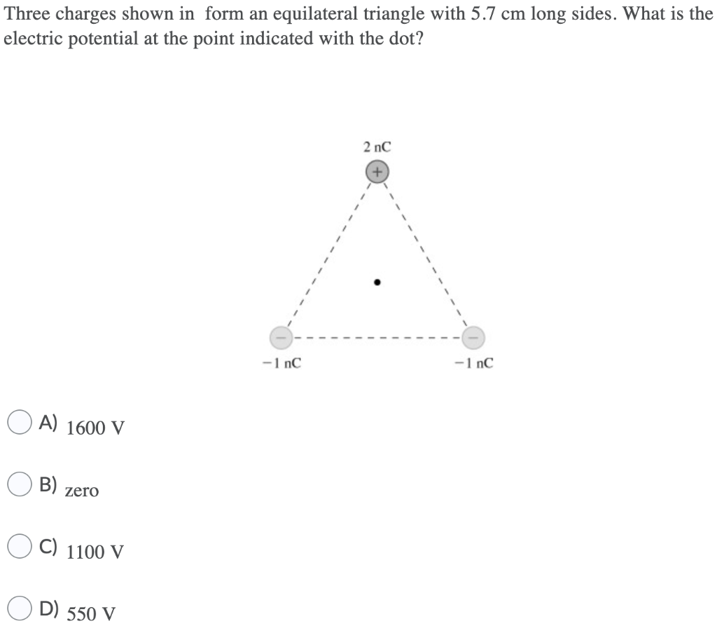 Solved Three charges shown in form an equilateral triangle | Chegg.com