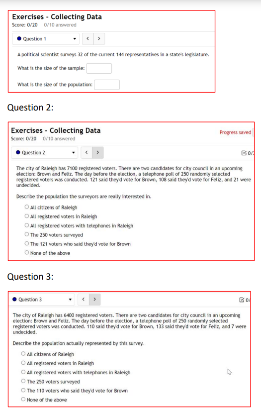 Solved Exercises - Collecting Data Score: 0/200/10 answered | Chegg.com