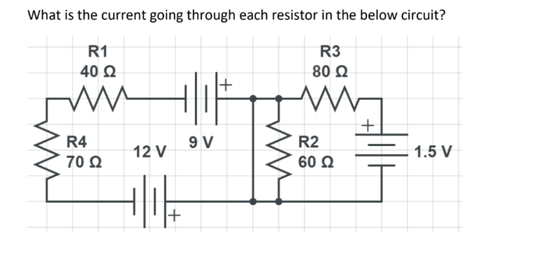 Solved What is the current going through each resistor in | Chegg.com
