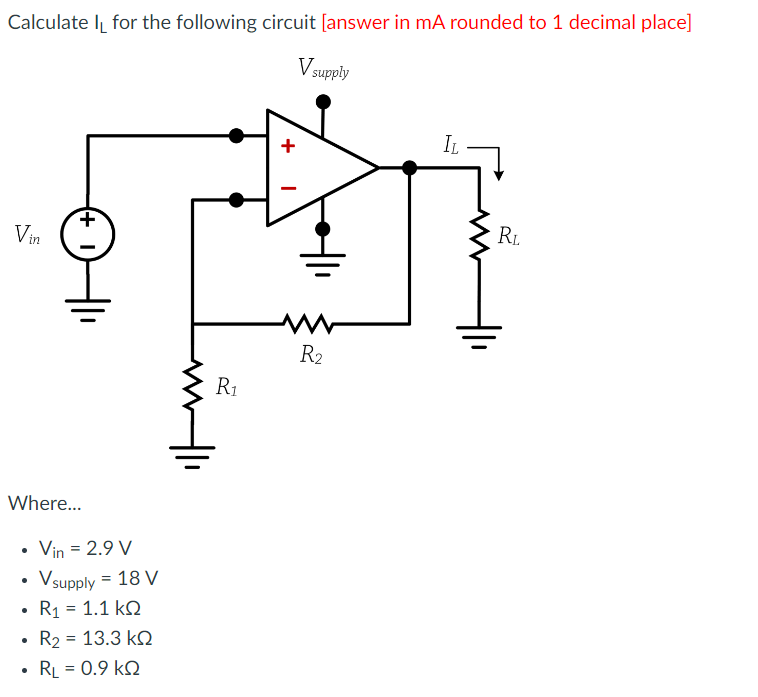 Solved Calculate IL ﻿for the following circuit [answer in mA | Chegg.com