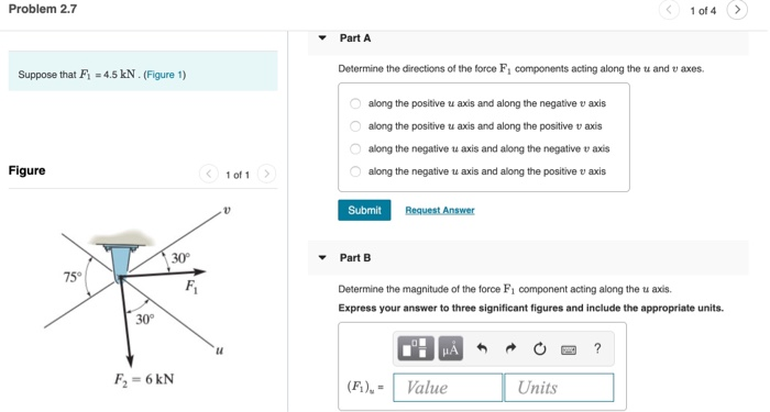 Solved 1 of 4> Problem 2.7 Part A Determine the directions | Chegg.com