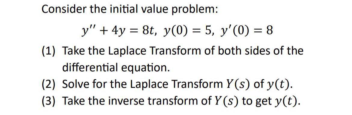Solved Consider the initial value problem: | Chegg.com
