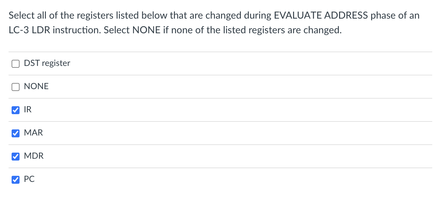 Solved Select all of the registers listed below that are | Chegg.com