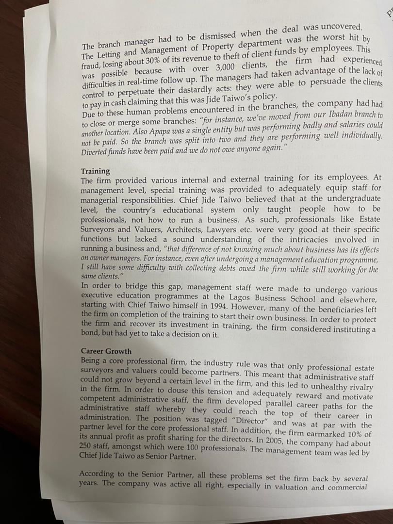 Solved JIDE TAIWO & CO.: Hanging in the Balance It was quite | Chegg.com