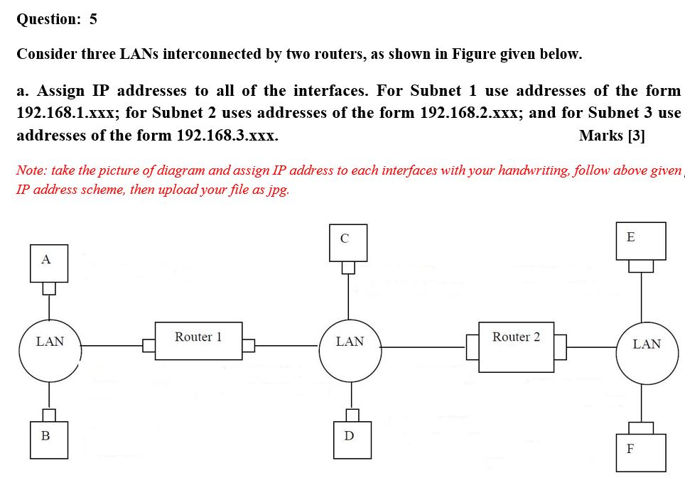 Solved Question: 5 Consider three LANs interconnected by two | Chegg.com