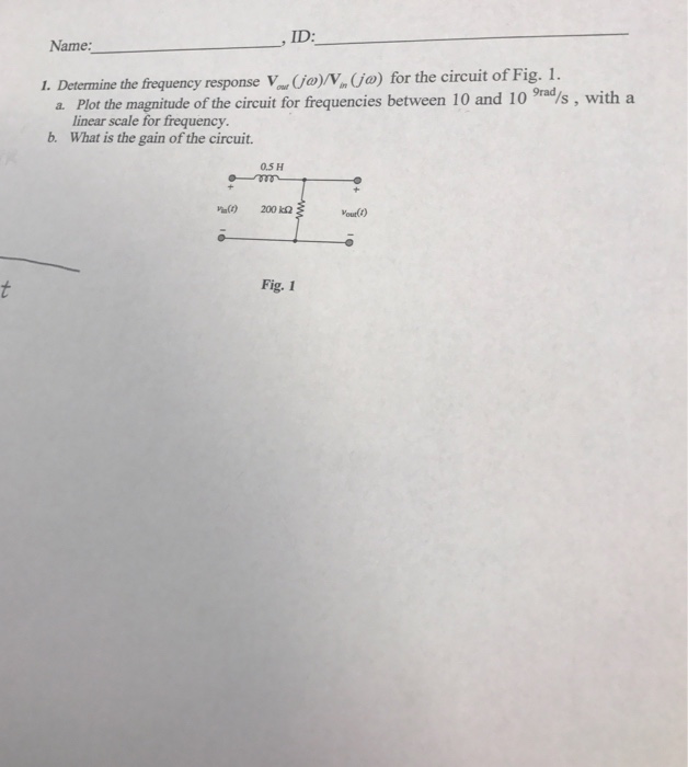 Solved Determine the frequency responses V_out (j omega)/V_m | Chegg.com