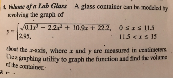 Solved Volume of a Lab Glass A glass container can be | Chegg.com