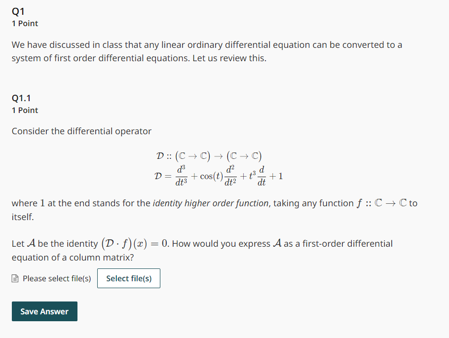 Q11 ﻿PointWe have discussed in class that any linear | Chegg.com