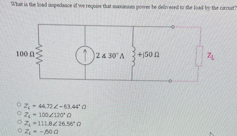 Solved What is the load impedance if we require that maximum | Chegg.com
