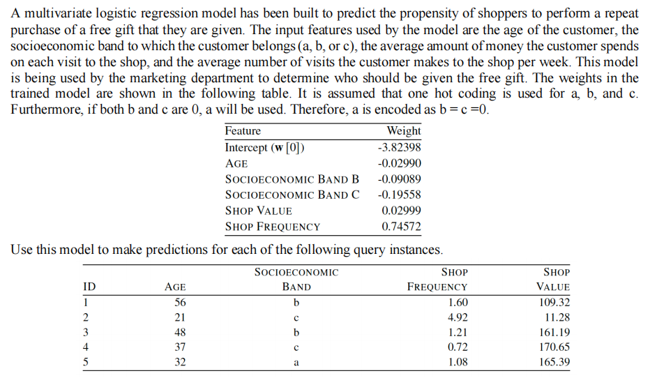 Solved A multivariate logistic regression model has been | Chegg.com