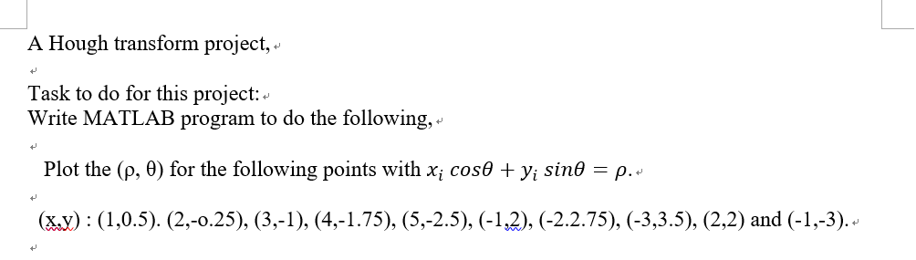 Solved A Hough transform project, Task to do for this | Chegg.com
