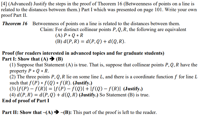[4] (Advanced) Justify the steps in the proof of | Chegg.com