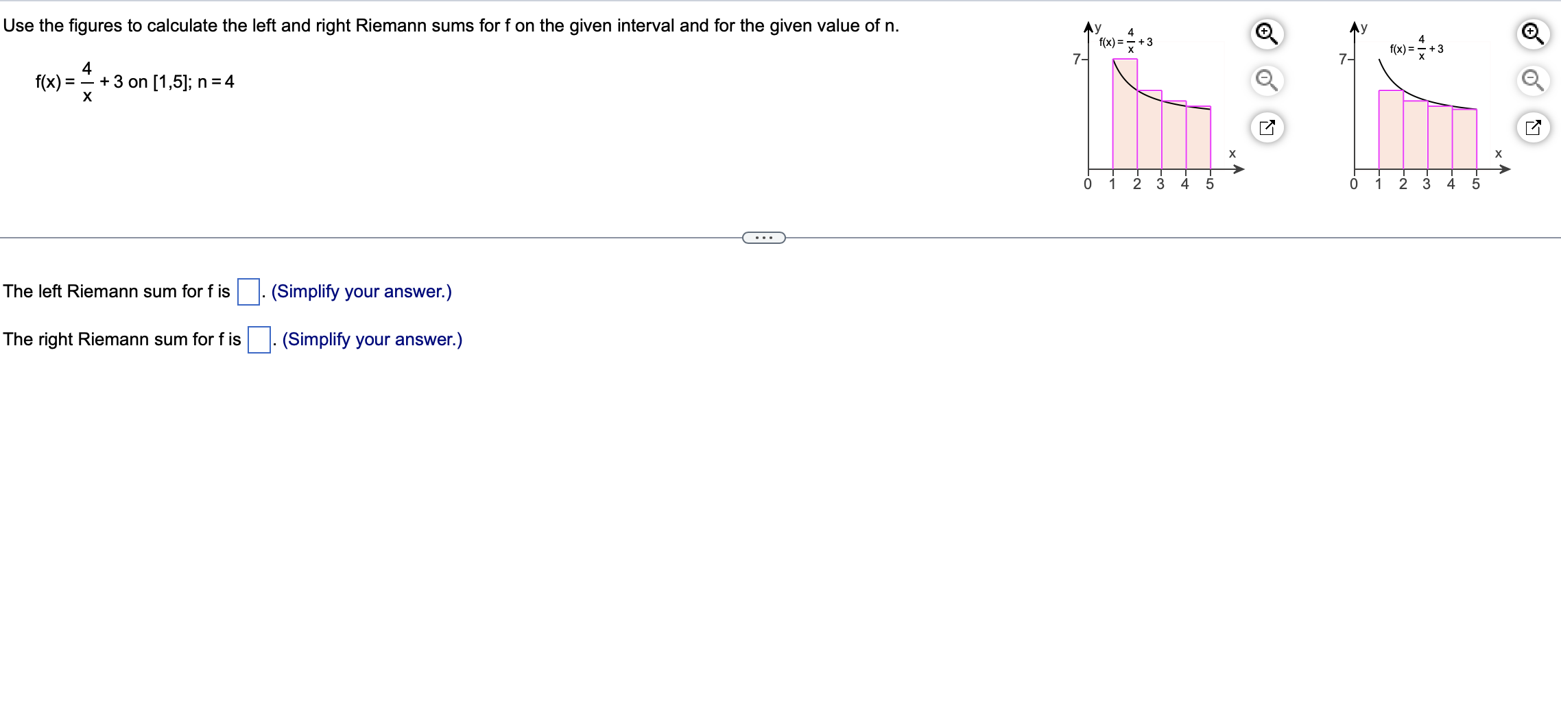Solved f(x)=x4+3 on [1,5];n=4 The left Riemann sum for f is | Chegg.com