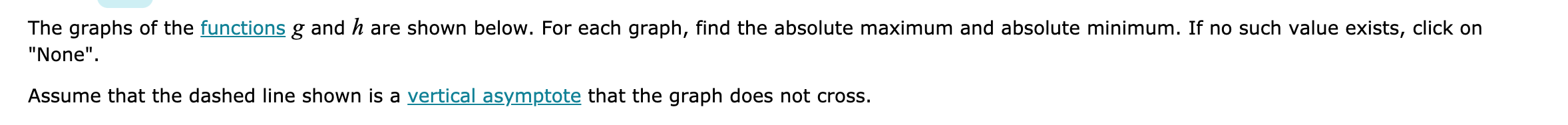 Solved The graphs of the functions g and h are shown below. | Chegg.com