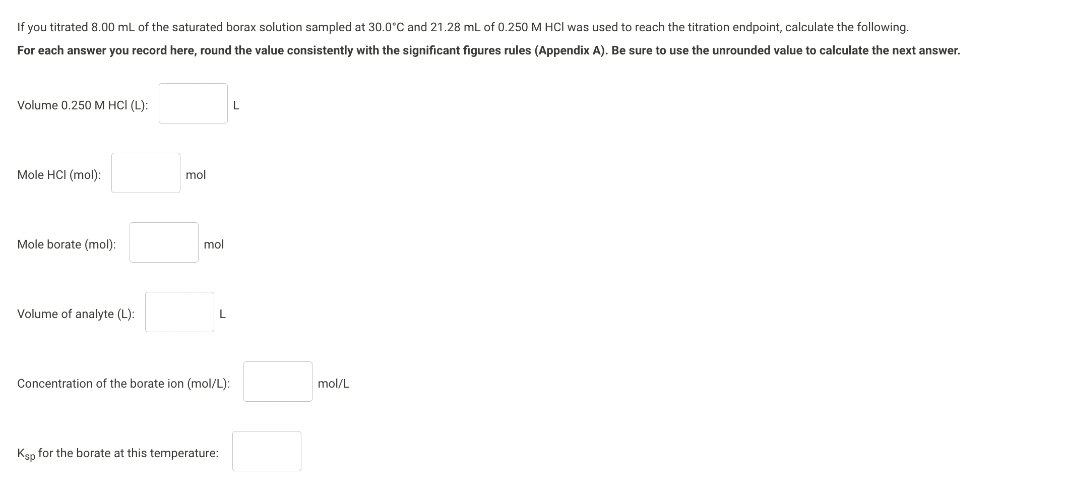 Solved If you titrated 8.00 mL of the saturated borax | Chegg.com