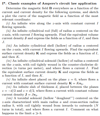 I'. Classic examples of Ampere's circuit law | Chegg.com