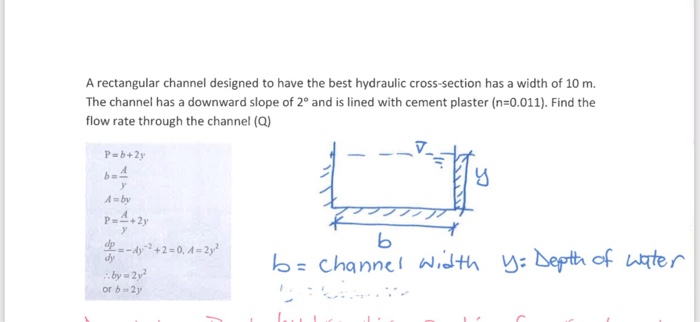 Solved A rectangular channel designed to have the best | Chegg.com