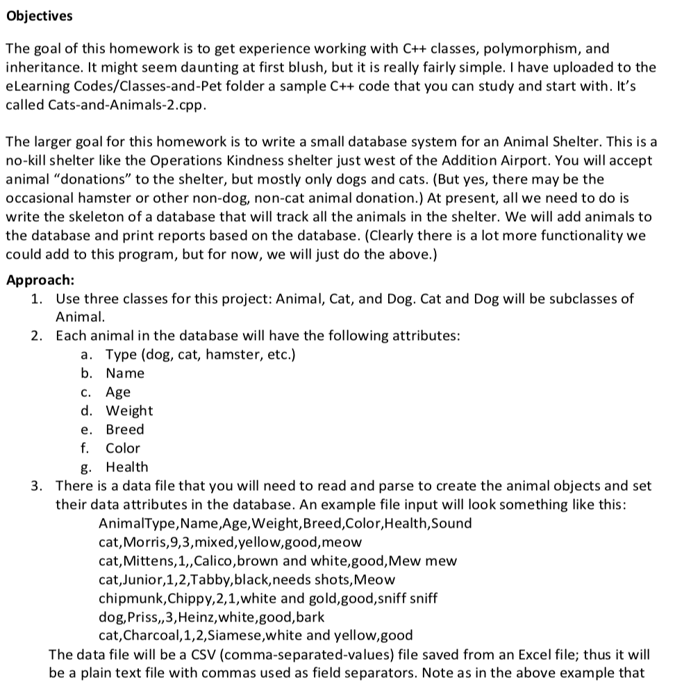 Solved Objectives The goal of this homework is to get | Chegg.com