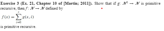 Solved Exercise 3 (Ex. 21, Chapter 10 of [Martin; 2011]). | Chegg.com