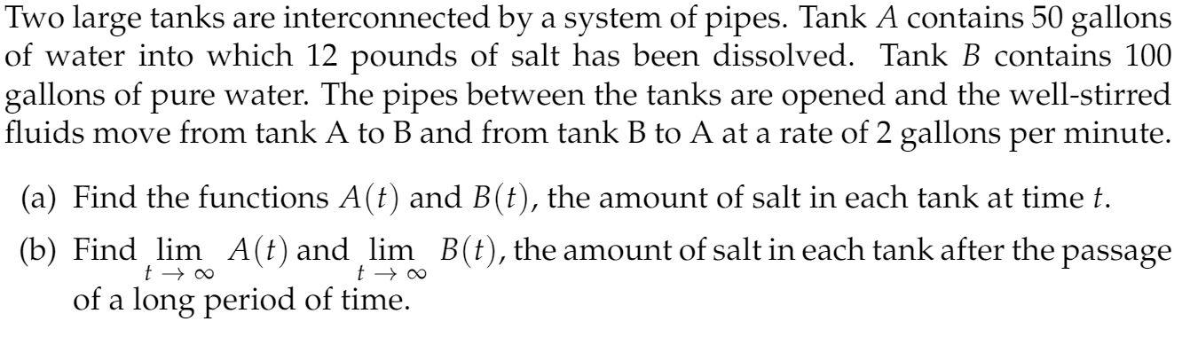 Solved Two large tanks are interconnected by a system of | Chegg.com