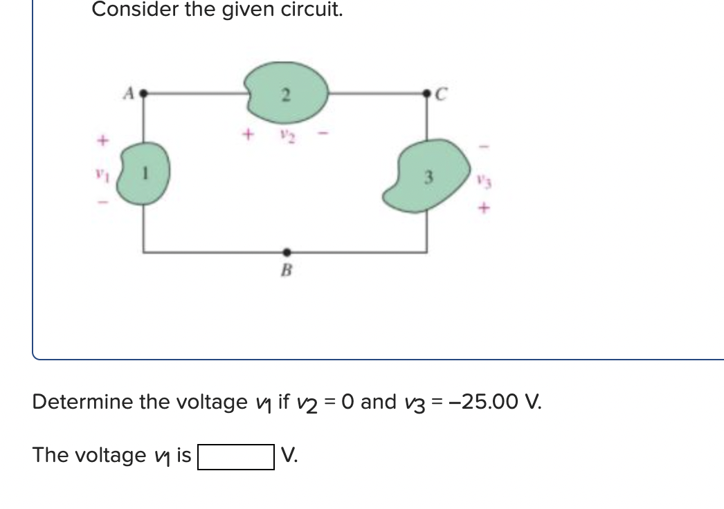Solved Consider the given circuit. Determine the voltage v1 | Chegg.com