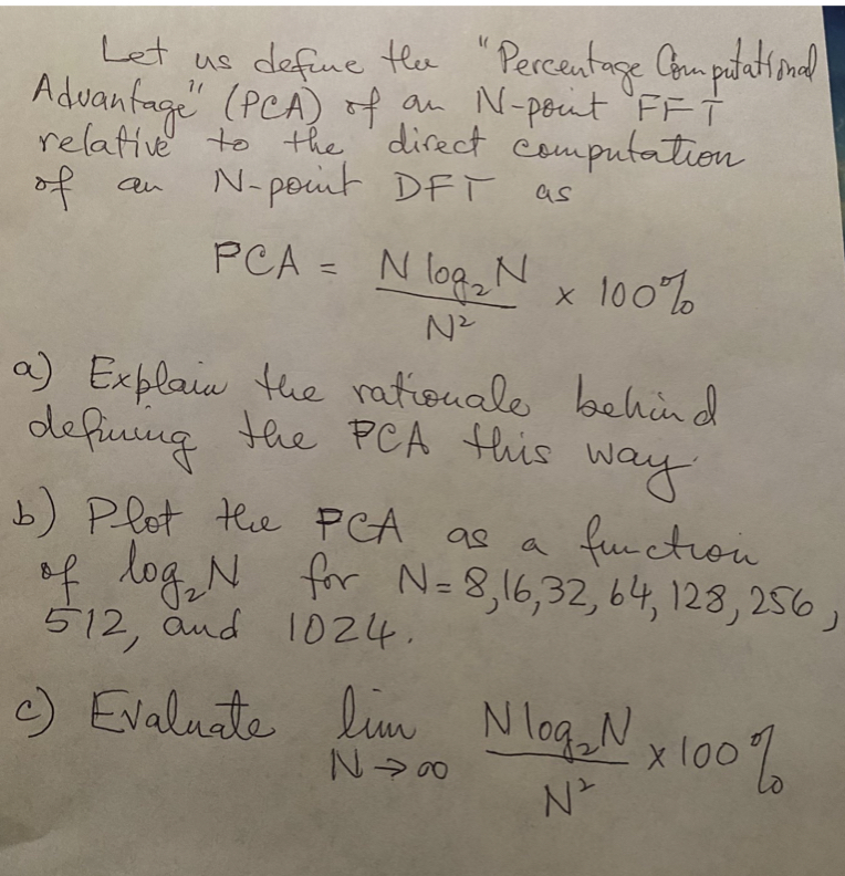 Solved Let us define the "Percentage ComputationalAdvantage" | Chegg.com